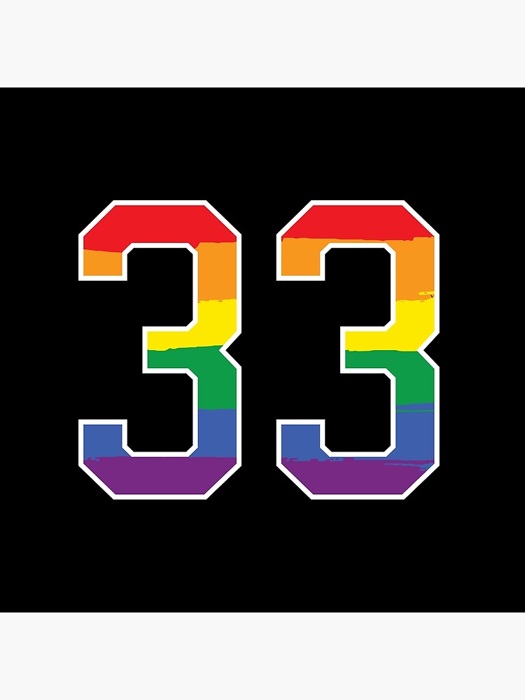 "Number 33 Rainbow LGBT pride thirty three" Poster for Sale by ...