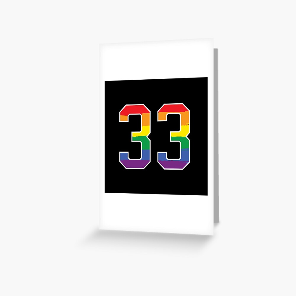 "Number 33 Rainbow LGBT pride thirty three" Greeting Card for Sale by ...