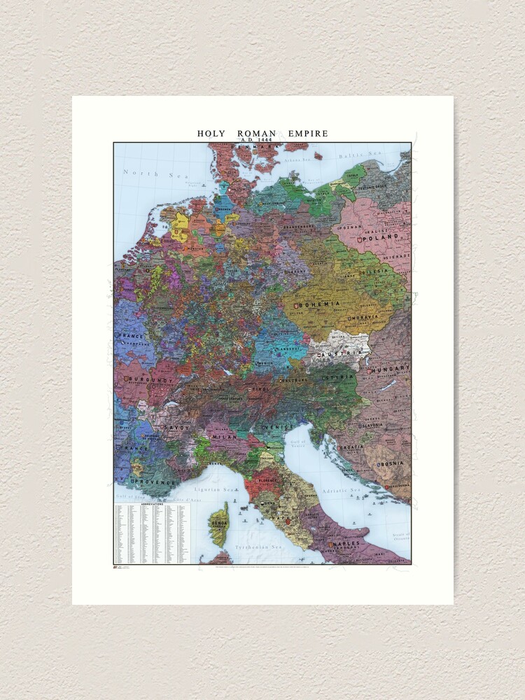 "Map of Europe in 1444" Art Print for Sale by PaulBSK | Redbubble