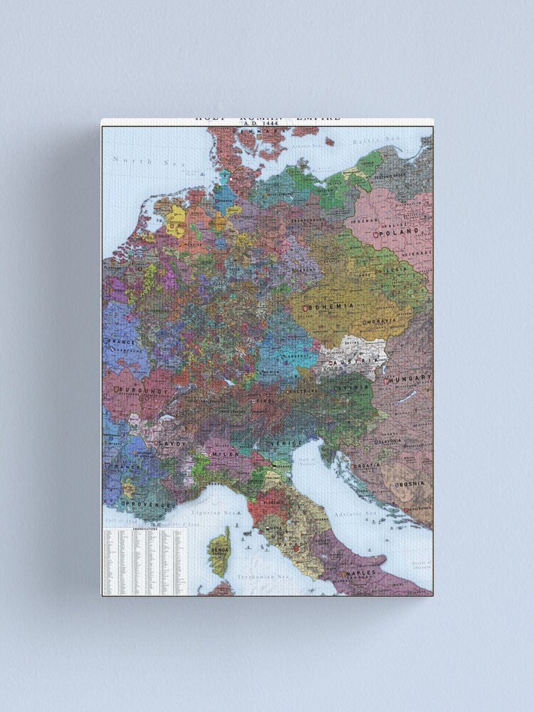 "Map of Europe in 1444" Canvas Print for Sale by PaulBSK | Redbubble