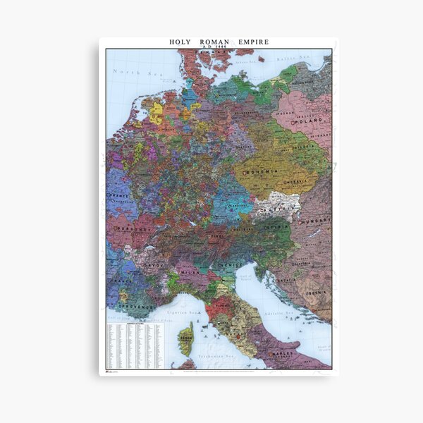 "Map of Europe in 1444" Canvas Print for Sale by PaulBSK | Redbubble