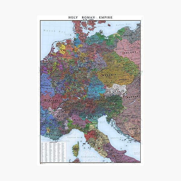 "Map of Europe in 1444" Photographic Print for Sale by PaulBSK | Redbubble