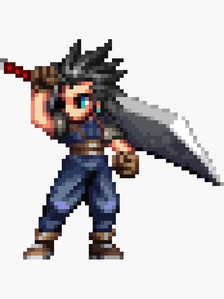 Pegatina «Arte de píxeles de Zack Fair Final Fantasy VII» de PIXEL-KIM ...