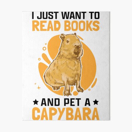 "Petting capybaras and reading books Capybara" Art Board Print by ...