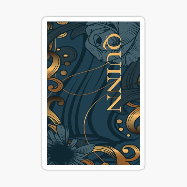 "Gift for Quinn birthday, name, Quinn personalised blue gold" Sticker ...