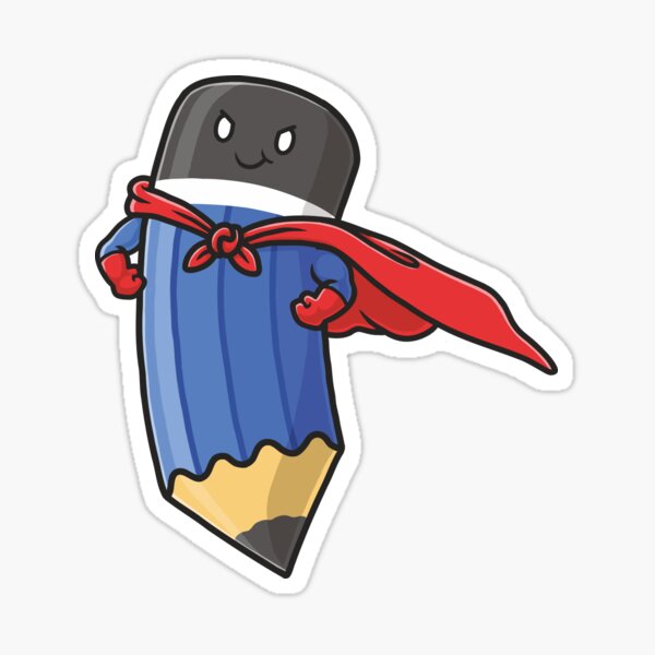 "Kids Cute Pencil Friend " Sticker for Sale by wanc-designs | Redbubble