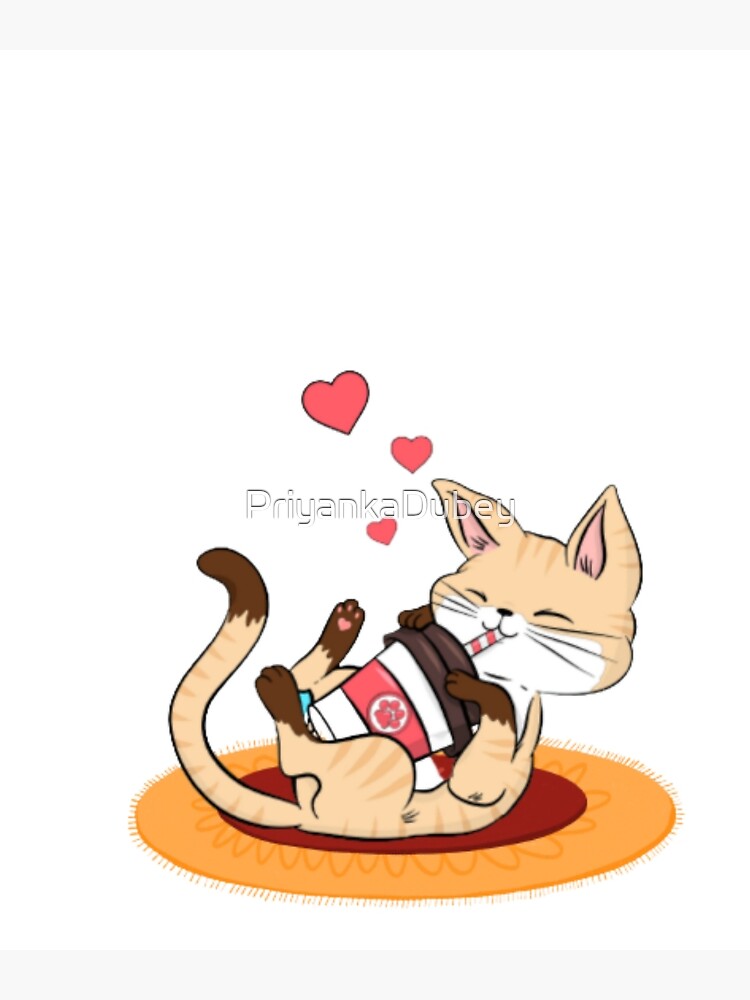 Póster «Lindos diseños de café para llevar | gatito con café | El café ...