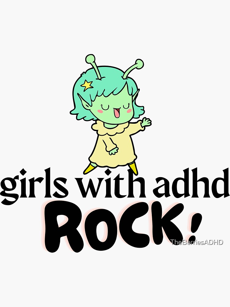 "ADHD - Girls with ADHD Rock - Option 2" Sticker by TheBerriesADHD ...