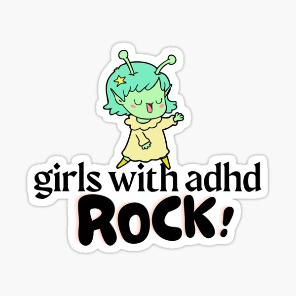 "ADHD - Girls with ADHD Rock - Option 2" Sticker by TheBerriesADHD ...