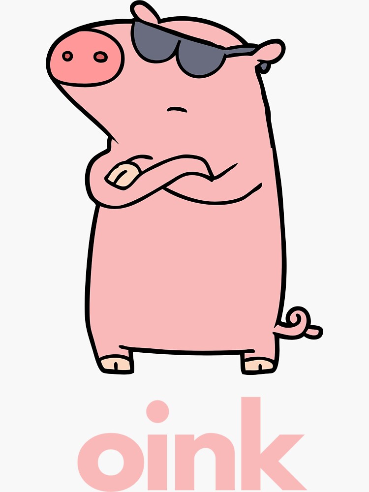 "Pig Oink print " Sticker by NosdaArts | Redbubble