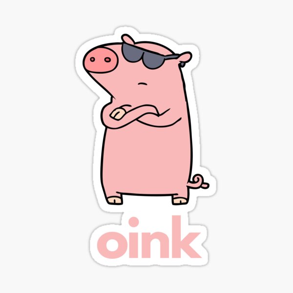 "Pig Oink print " Sticker by NosdaArts | Redbubble