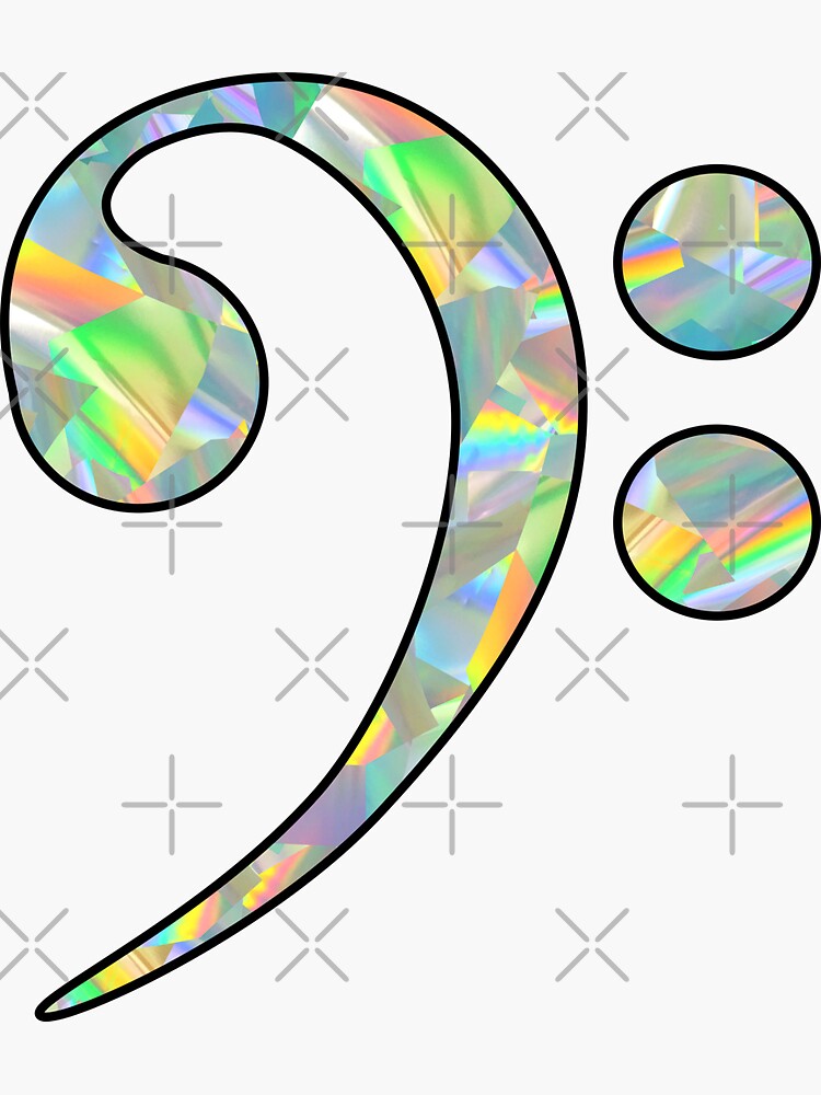 "Holo Bass Clef" Sticker by bloody-L | Redbubble