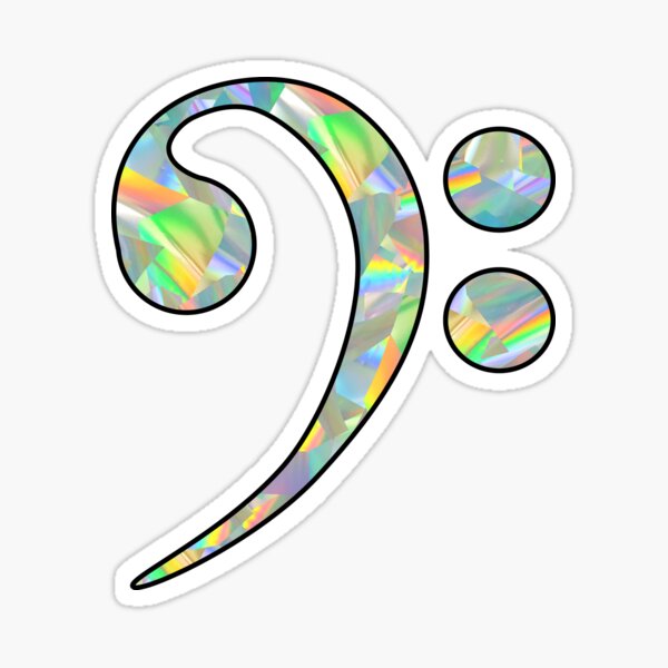 "Holo Bass Clef" Sticker by bloody-L | Redbubble