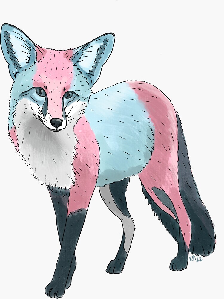 "Transgender Fox Trans Pride" Sticker for Sale by kylepeterart | Redbubble