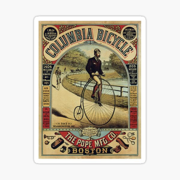 "VP - Columbia-Bicycle-Advertisement-Poster" Sticker for Sale by ...