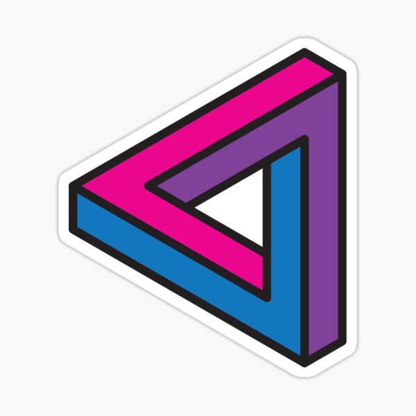 "Infinity Bi Triangle" Sticker by ClosetedCrtvCo | Redbubble