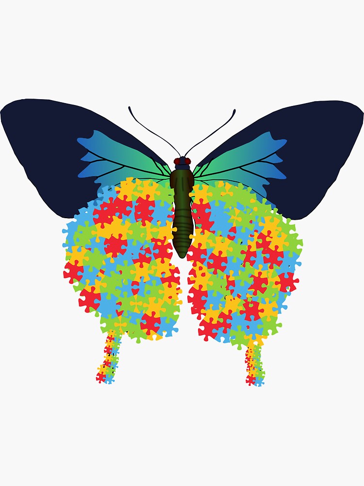 "Butterfly- Autism Awareness " Sticker by Festivas | Redbubble