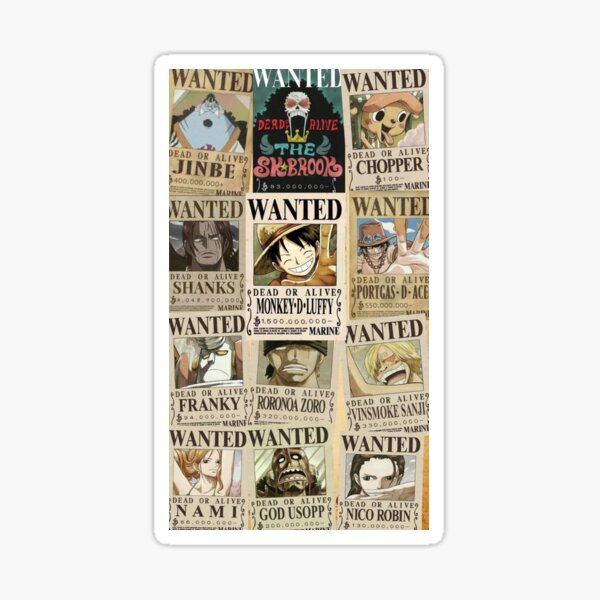 "WANTED POSTERS ONE PIECE" Sticker by Just-A-Lil-Girl | Redbubble