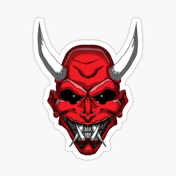 "Japanese Oni Mask 2" Sticker by TVMdesigns | Redbubble