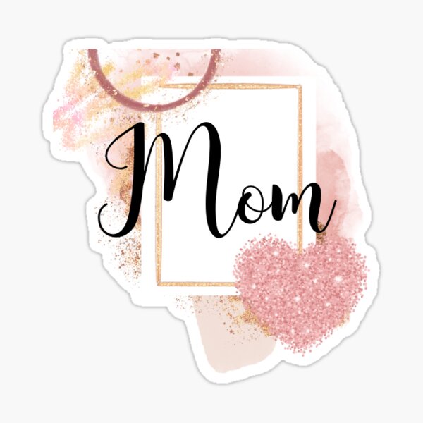 "Pink glitter Mom" Sticker by lscotthopson | Redbubble