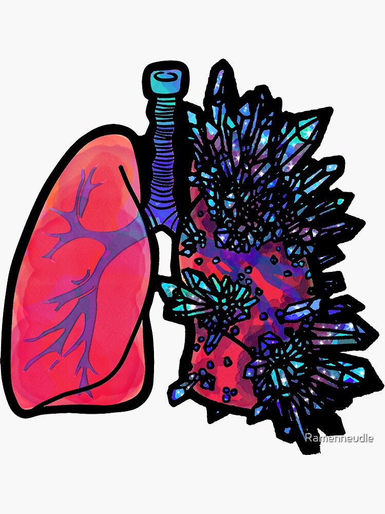"Watercolor Crystal Lung Sticker" Sticker by Ramenneudle | Redbubble