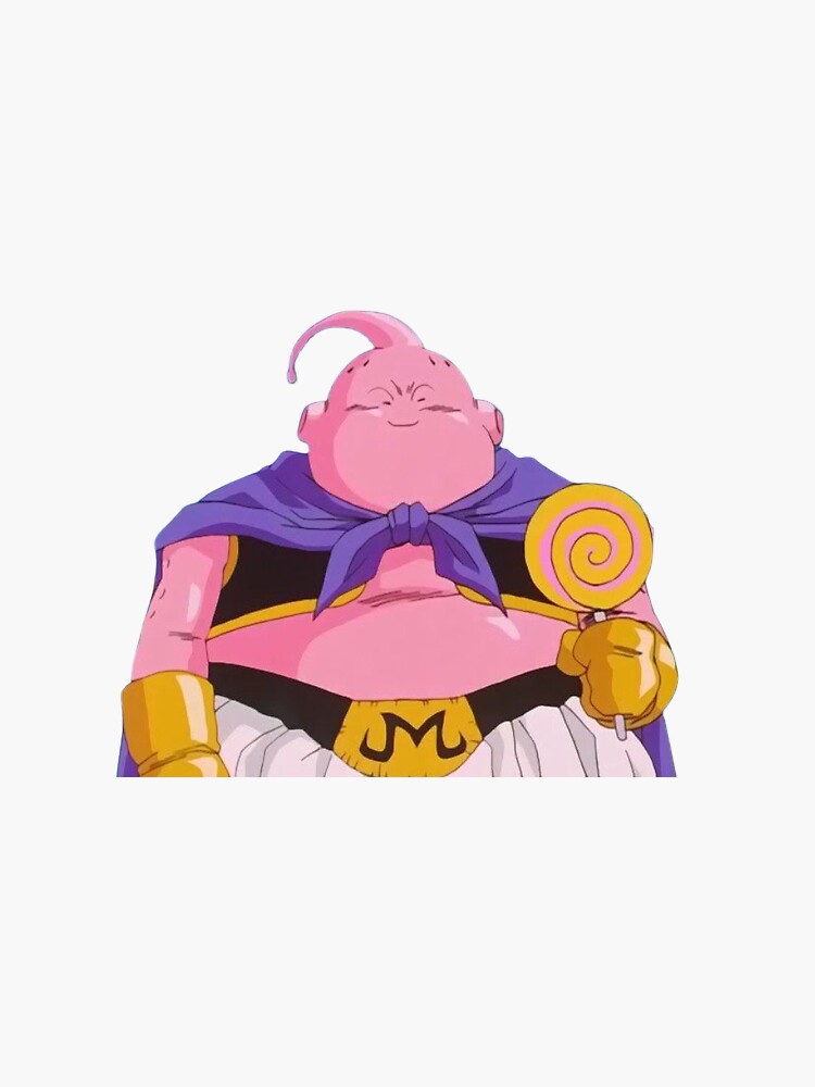 "Majin Buu eating a lollipop" Sticker by GardenShumway | Redbubble