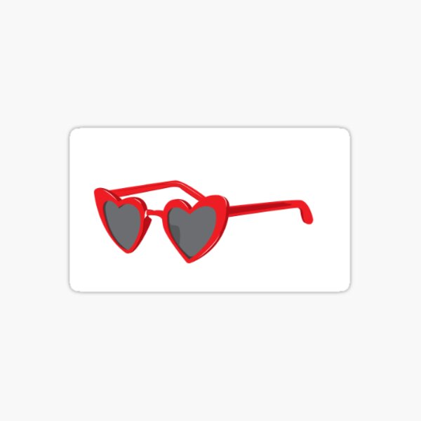 "Red Heart Sunglasses" Sticker by morgantoronyi14 | Redbubble
