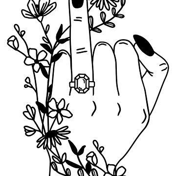 "Floral Ring Finger" Sticker for Sale by AuthenticPrint | Redbubble