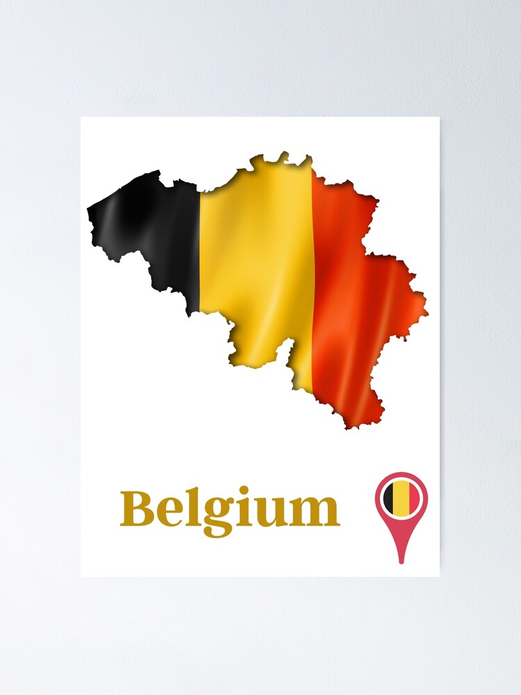 "Belgium Flag Map" Poster for Sale by Tienda-Vane | Redbubble