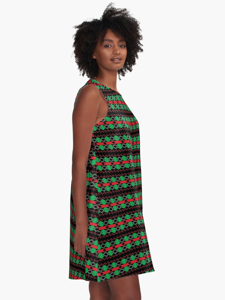 "Pueblo Indian Design (red border)" A-Line Dress for Sale by Blue Cloud ...