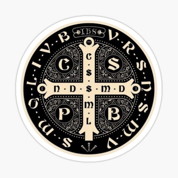 "The Medal of Saint Benedict, Saint Benedict " Sticker by ADMG | Redbubble