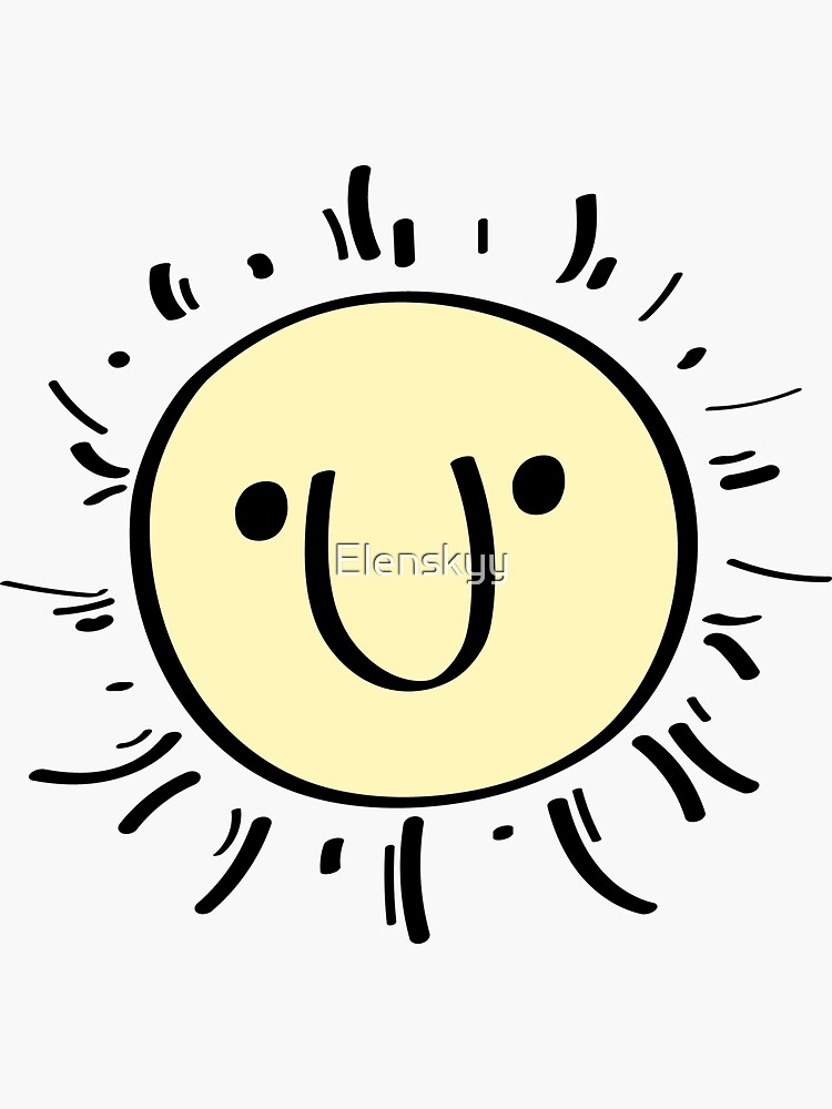 "Smiley sun" Sticker by Elenskyy | Redbubble