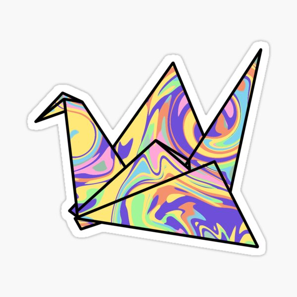 "Trippy origami" Sticker for Sale by rubebee | Redbubble