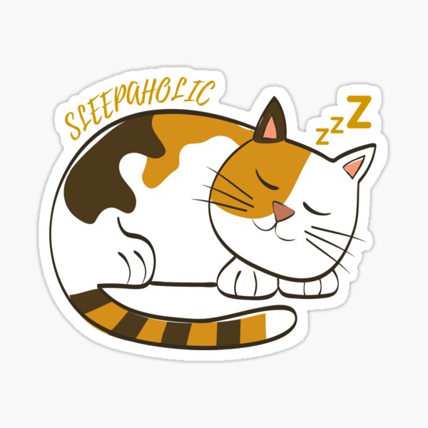 "Sleepaholic Cat" Sticker by Like-A-Tee | Redbubble