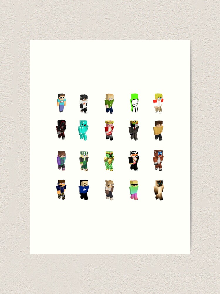 "dream smp all members ,dream team smp pack" Art Print by BERDOFRENZY ...