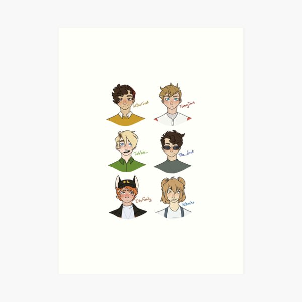 "dream smp all members ,dream team smp pack" Art Print by BERDOFRENZY ...