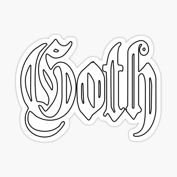"Goth" Sticker for Sale by Bettylovecats | Redbubble