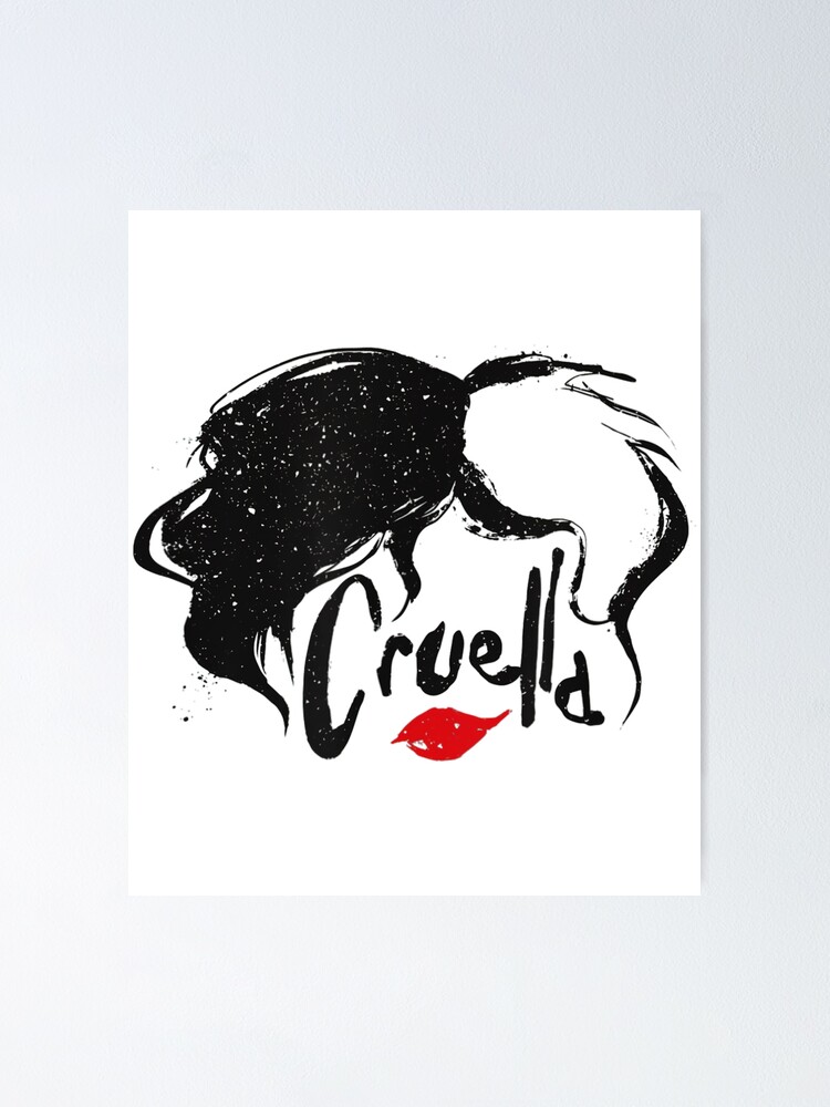 "Cruella Hair & Lips Logo" Poster for Sale by n4naa | Redbubble