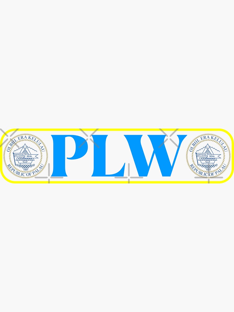 "PLW 3 Letter Code Palau" Sticker for Sale by FedSherDesign | Redbubble