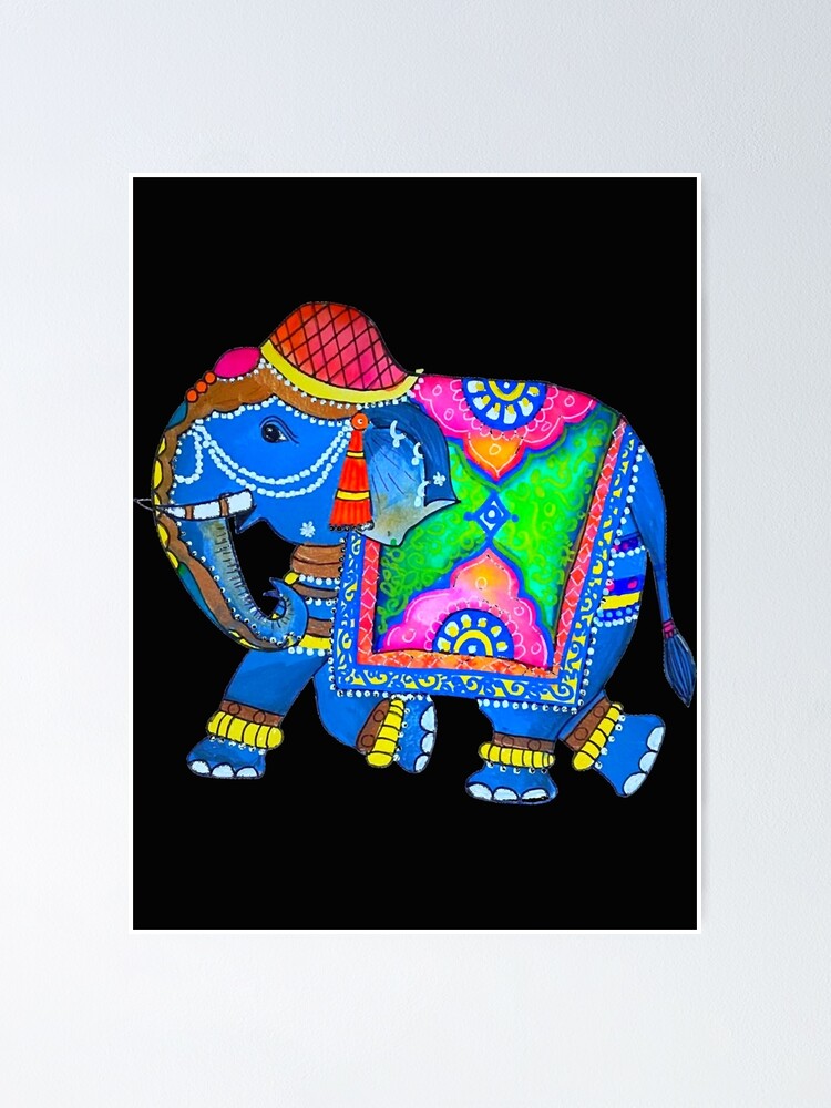 "Royal Elephant Ethnic Design Painting" Poster for Sale by ...