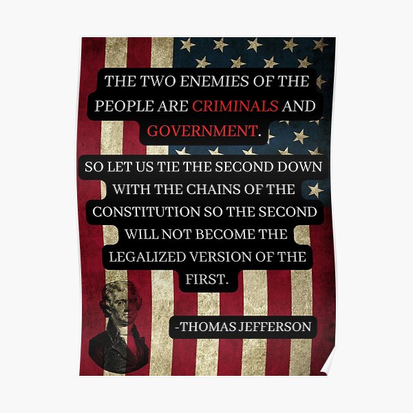 "The Two Enemies of the People Thomas Jefferson" Poster for Sale by ...