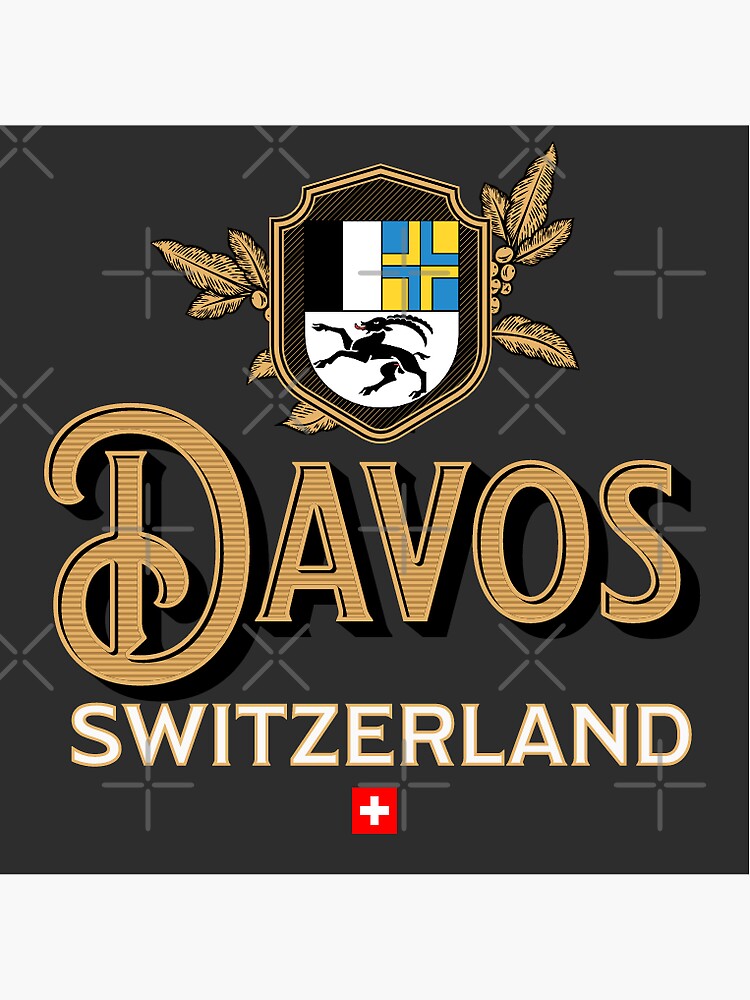 "Davos, Switzerland Vintage Crest /Coat of Arms with Swiss Flag ...