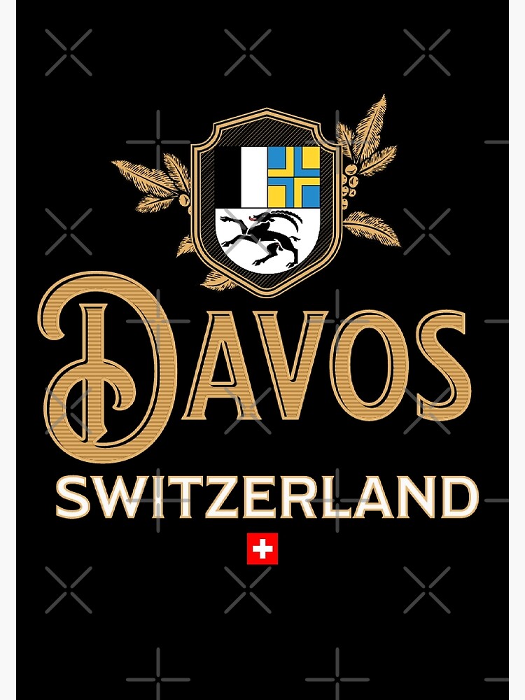 "Davos, Switzerland Vintage Crest /Coat of Arms with Swiss Flag" Poster ...
