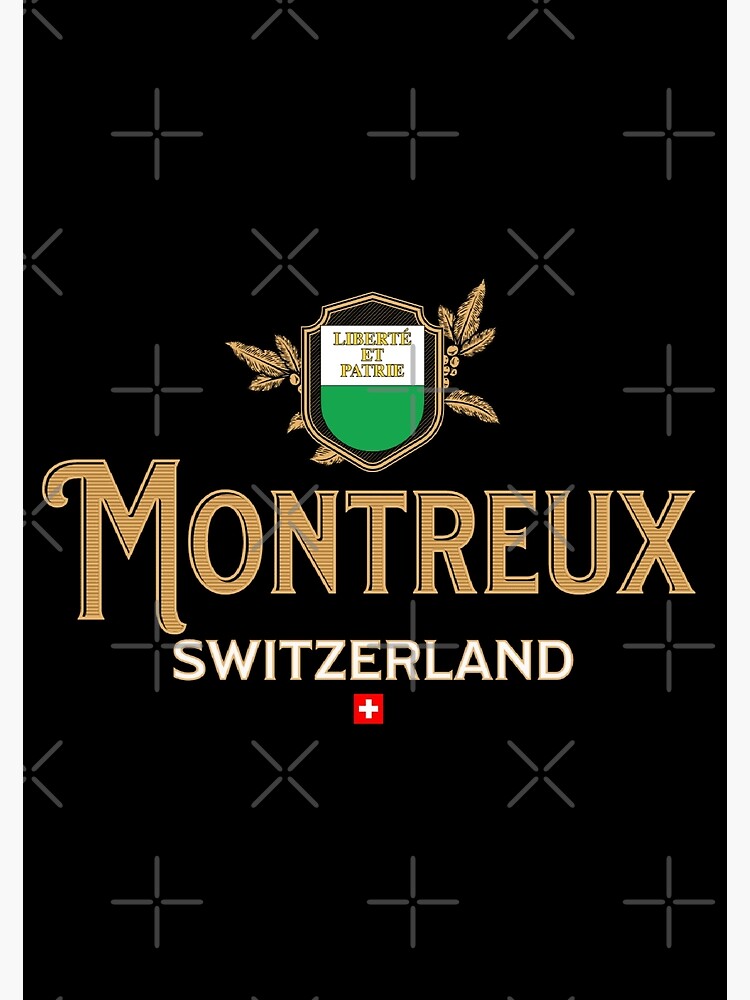 "Montreux, Switzerland Vintage Crest /Coat of Arms with Swiss Flag" Art ...
