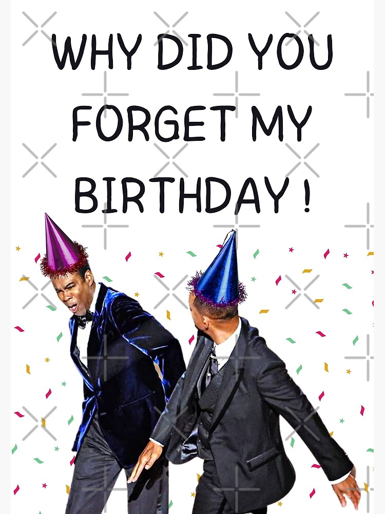 "will smith slap meme funny birthday gift card" Poster for Sale by ...