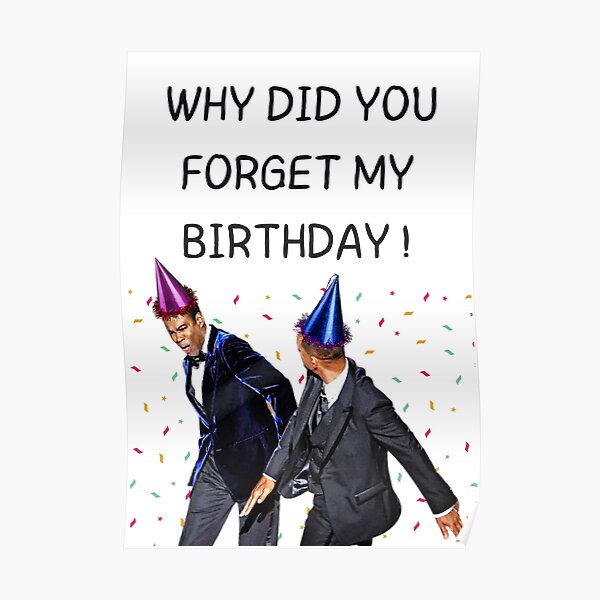 "will smith slap meme funny birthday gift card" Poster for Sale by ...