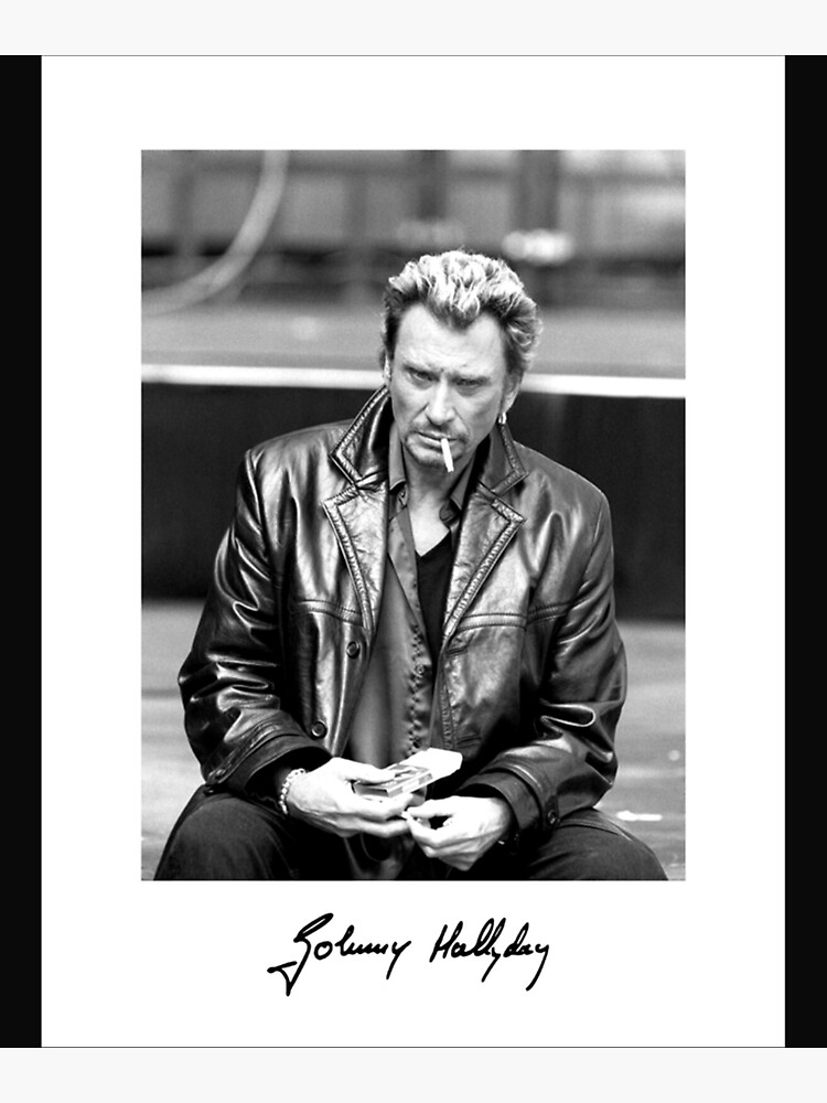 "Johnny Hallyday - Portrait jeune noir et blanc classique" Poster for ...