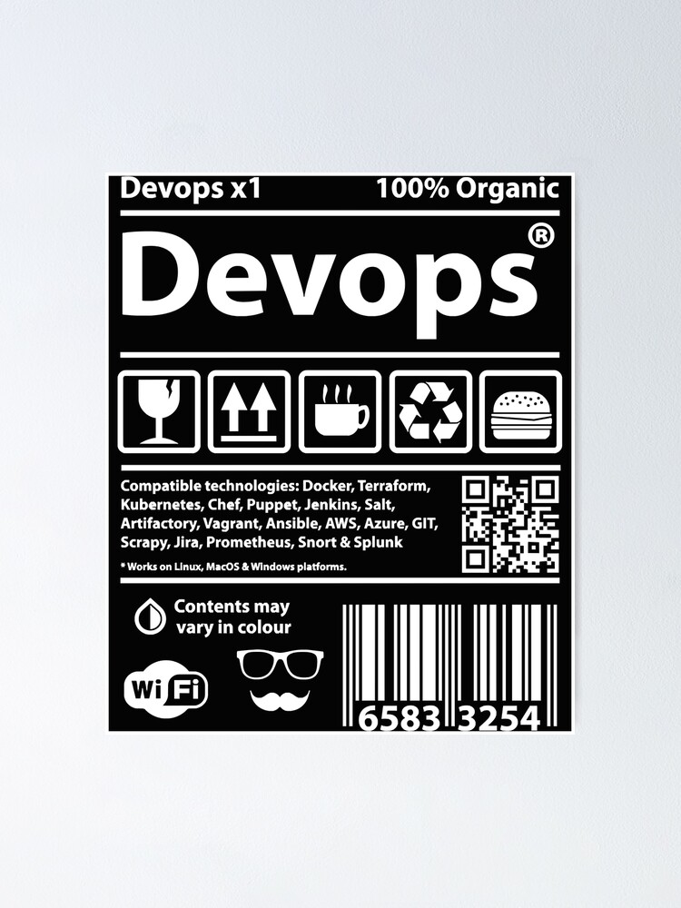 "Devops Barcode Classic" Poster for Sale by CHARLESMAY8 | Redbubble