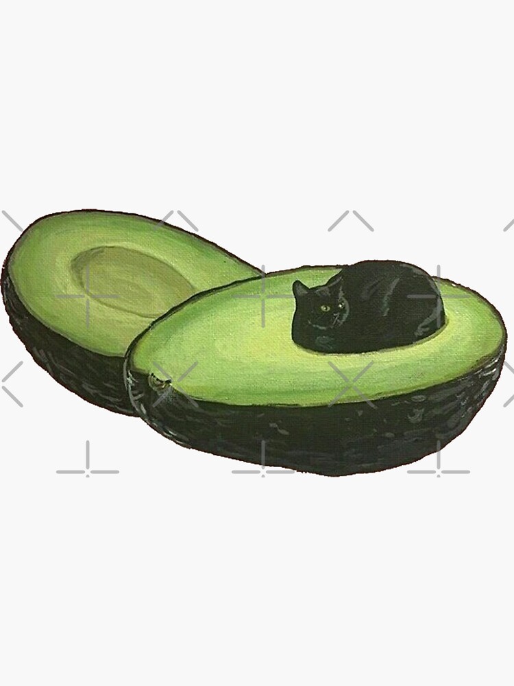 "Avocado Cat" Sticker for Sale by GuyBlank | Redbubble