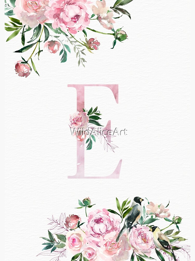 "Pink Letter E" Poster for Sale by WildAliceArt | Redbubble